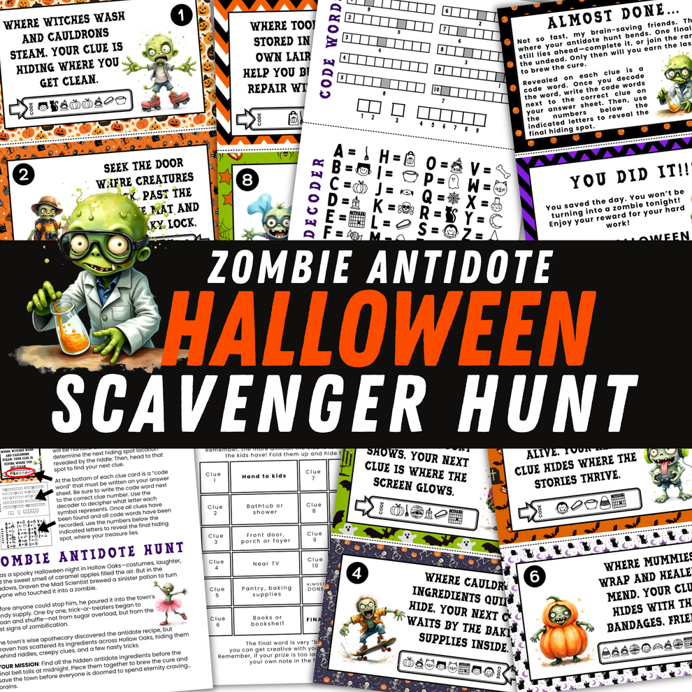 Halloween Zombie Scavenger Hunt – Simplify Create Inspire