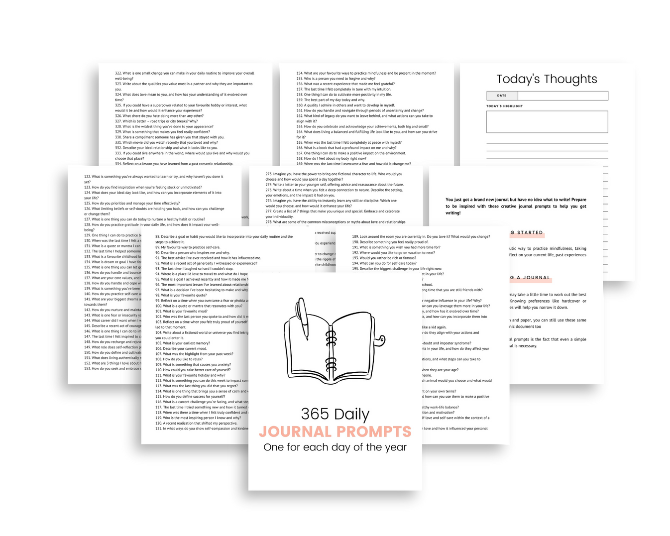 365 Daily Journal Prompts Bundle – Simplify Create Inspire