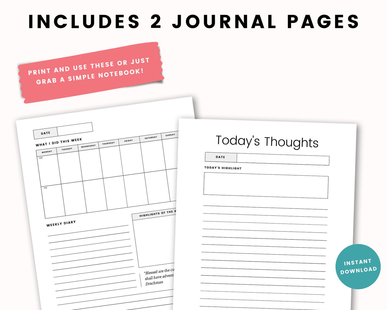 365 Daily Journal Prompts Bundle – Simplify Create Inspire