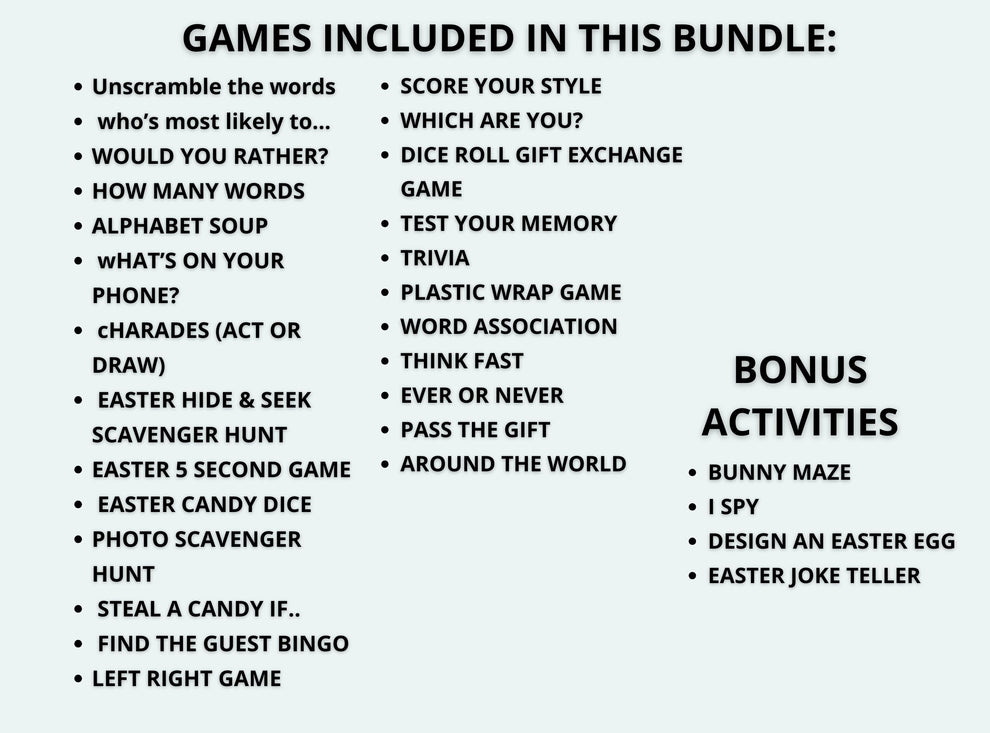 Easter Party Games Bundle – Simplify Create Inspire