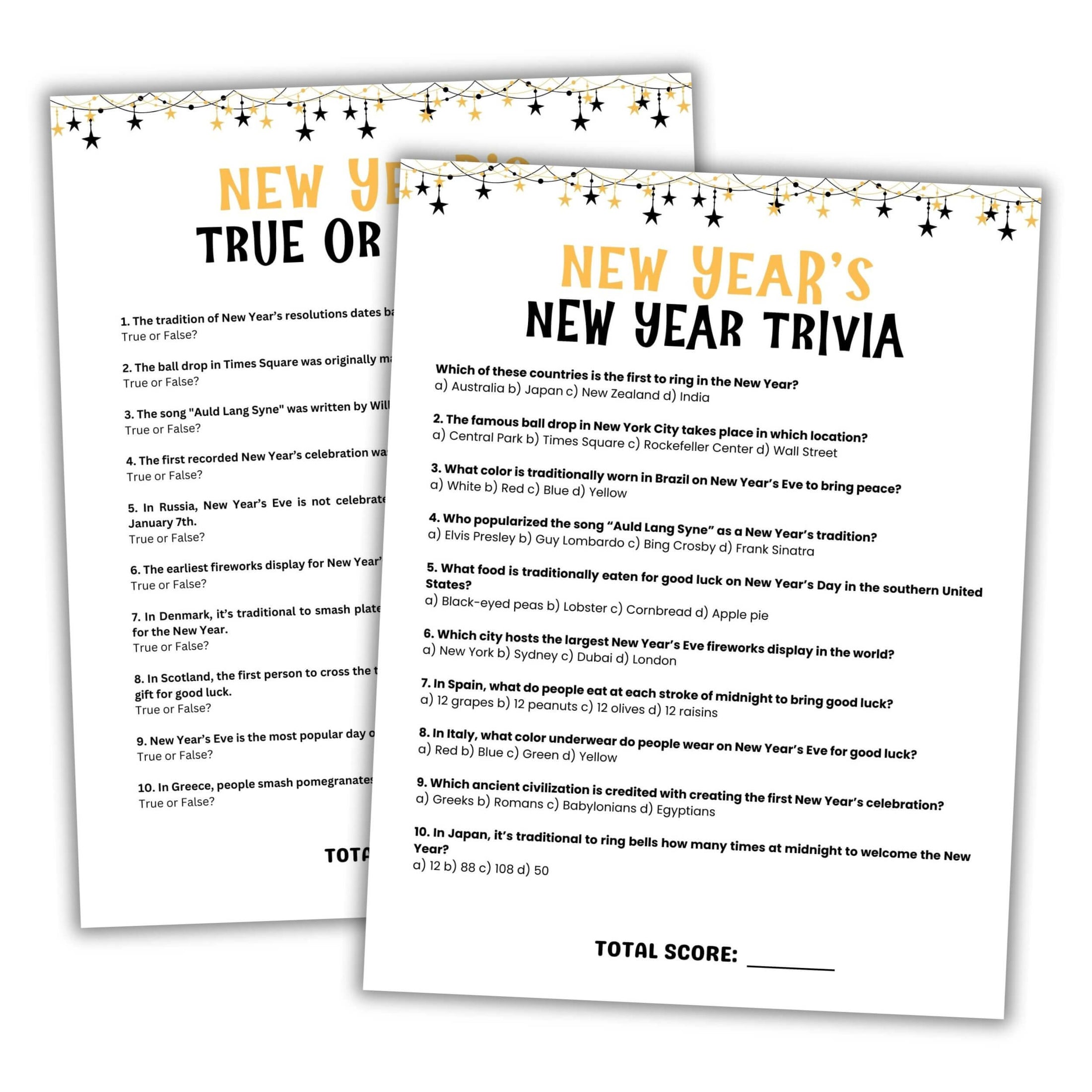 New Year Trivia Game – Simplify Create Inspire
