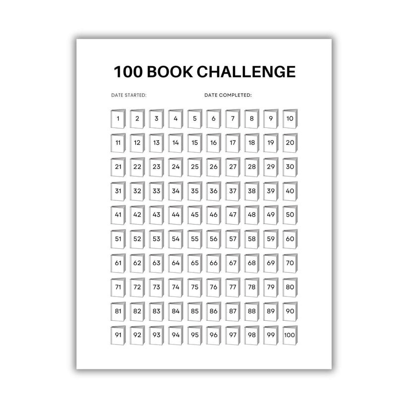100 Book Reading Challenge Tracker PDF – Simplify Create Inspire