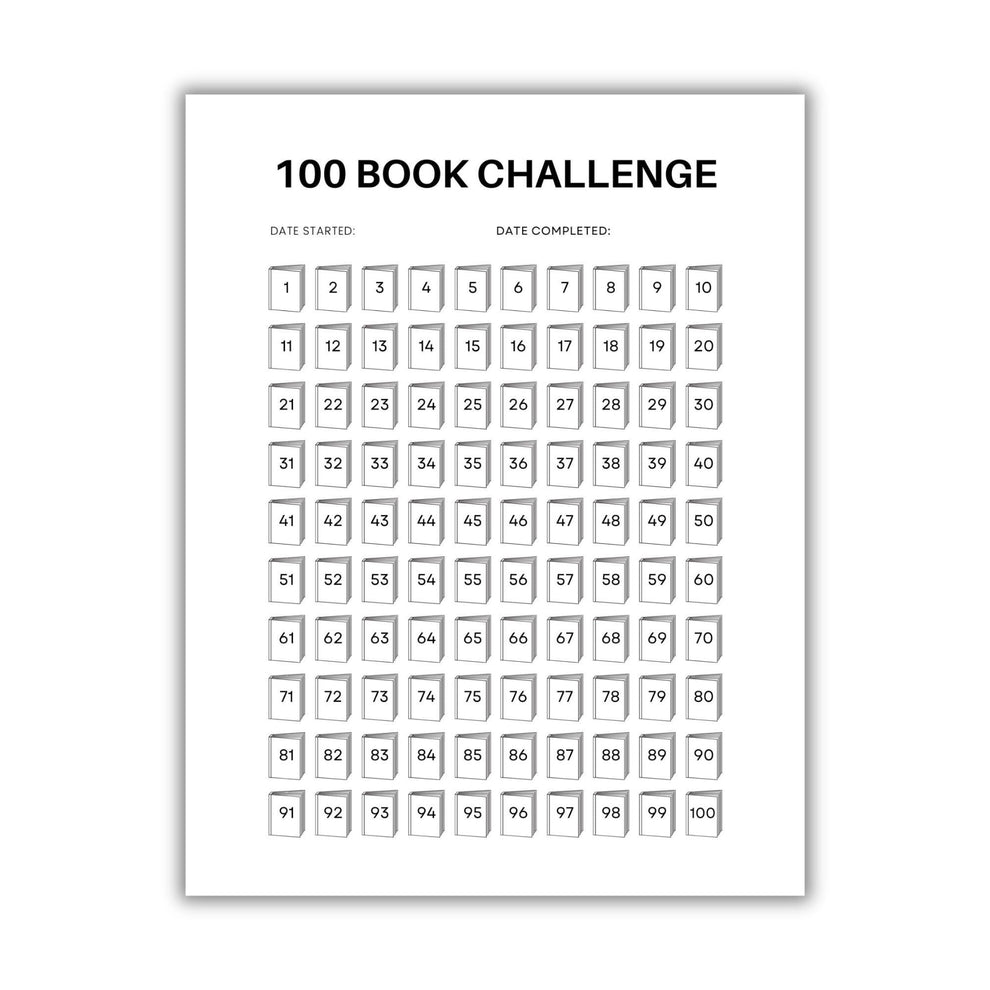 100 Book Reading Challenge Tracker PDF – Simplify Create Inspire