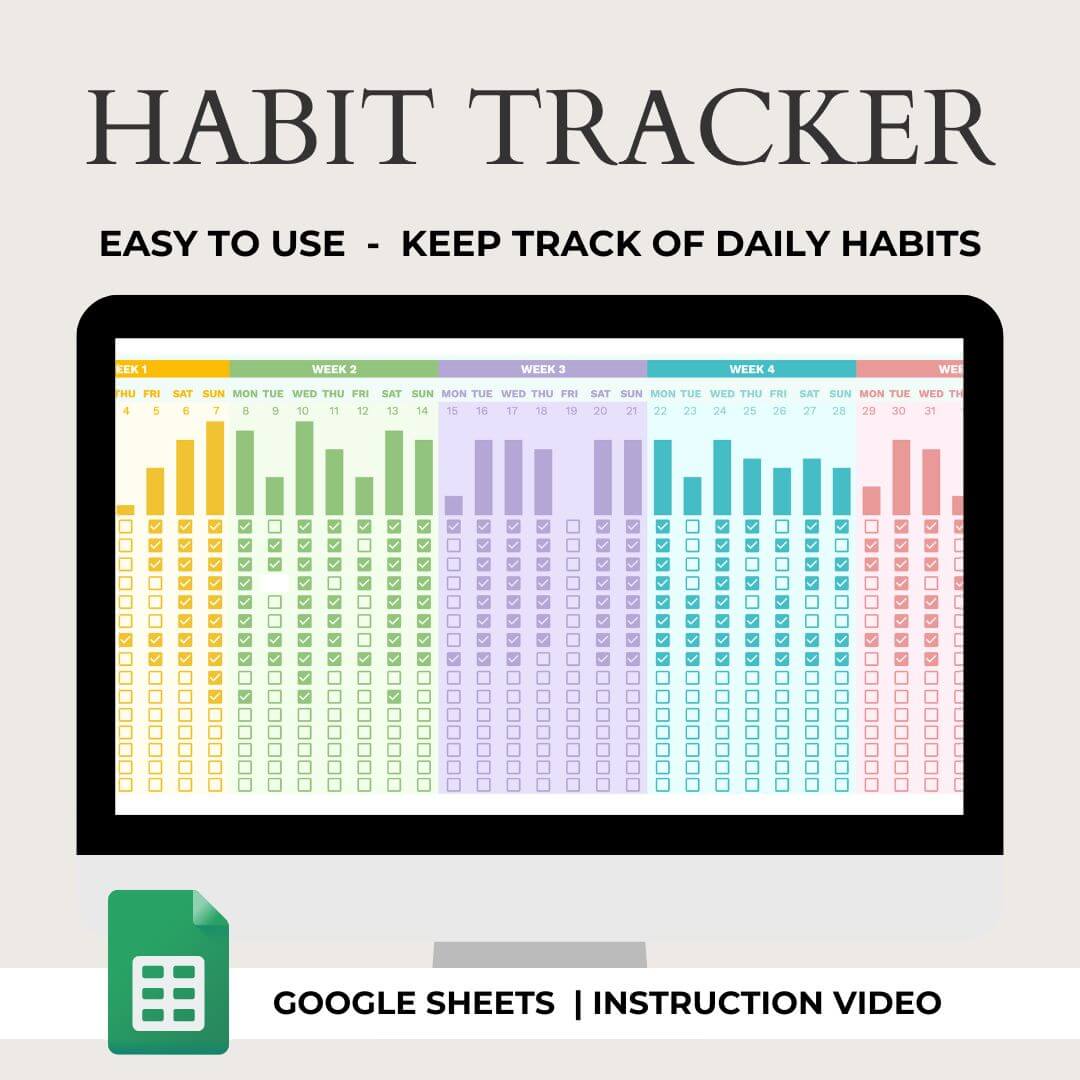 Simple Habit Tracker Spreadsheet – Simplify Create Inspire
