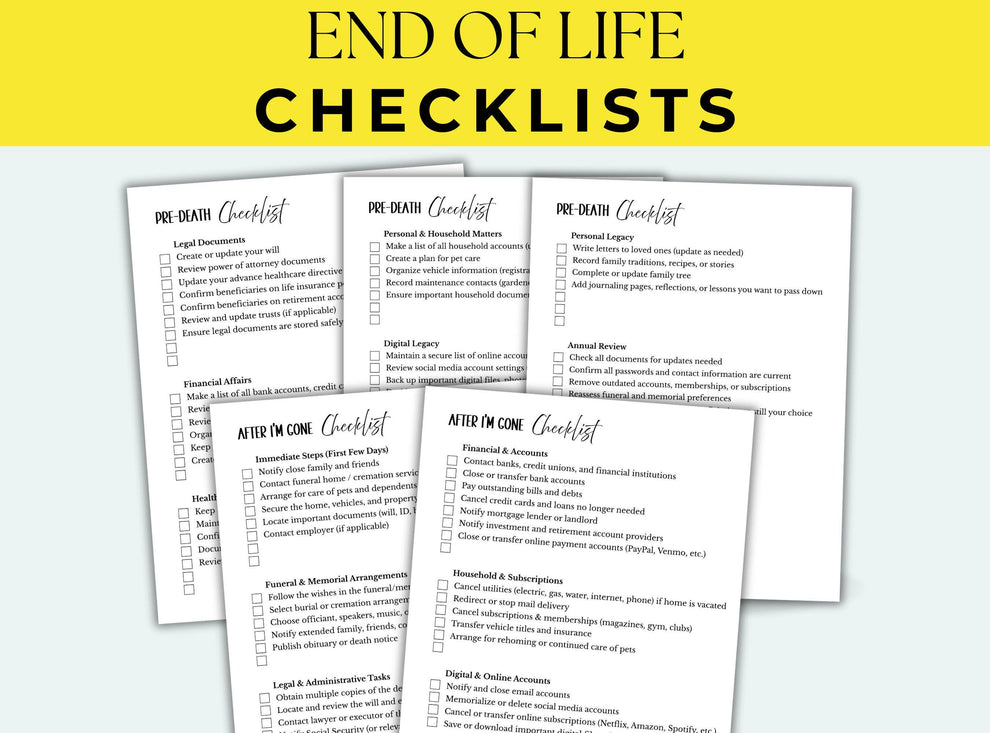 End of Life Checklist – Simplify Create Inspire