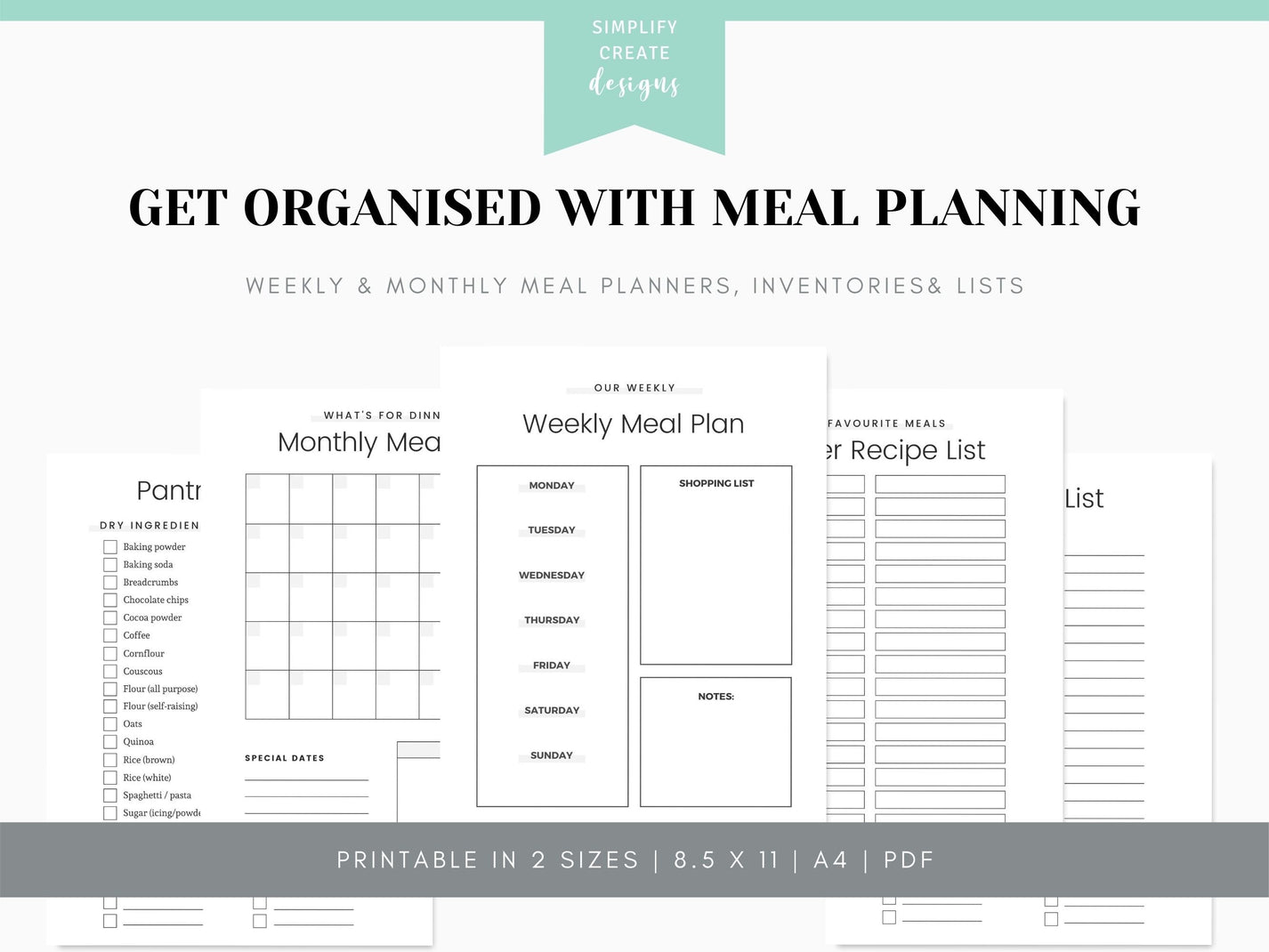 Meal Planning Kit – Simplify Create Inspire