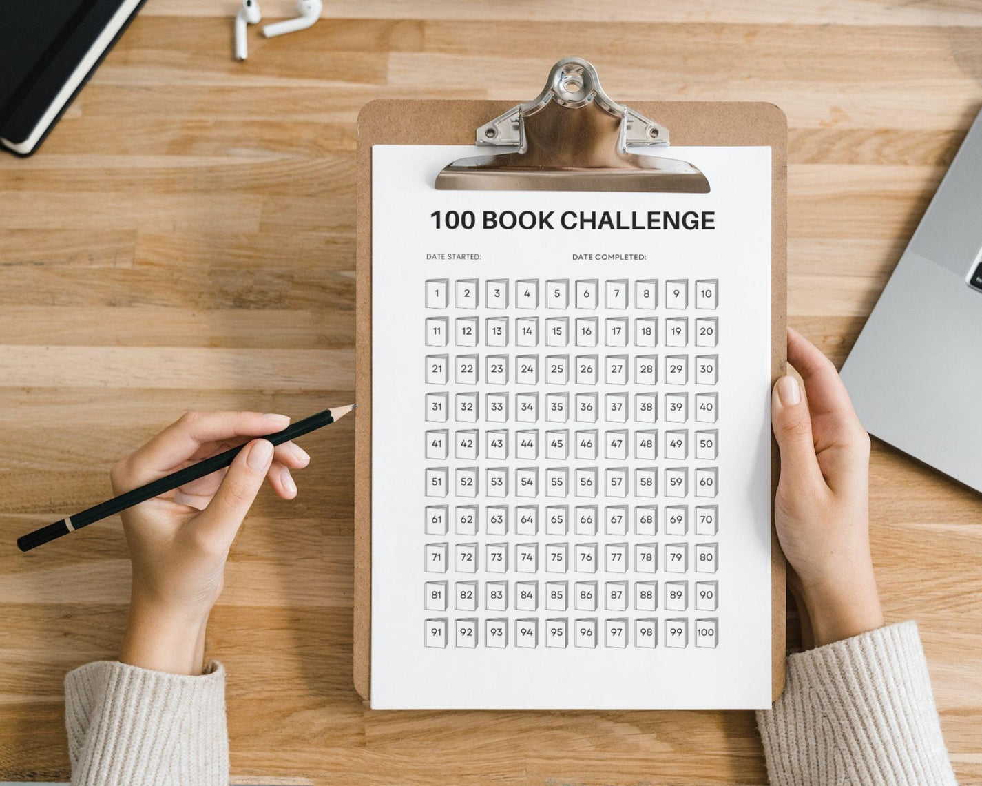 100 Book Reading Challenge Tracker PDF – Simplify Create Inspire